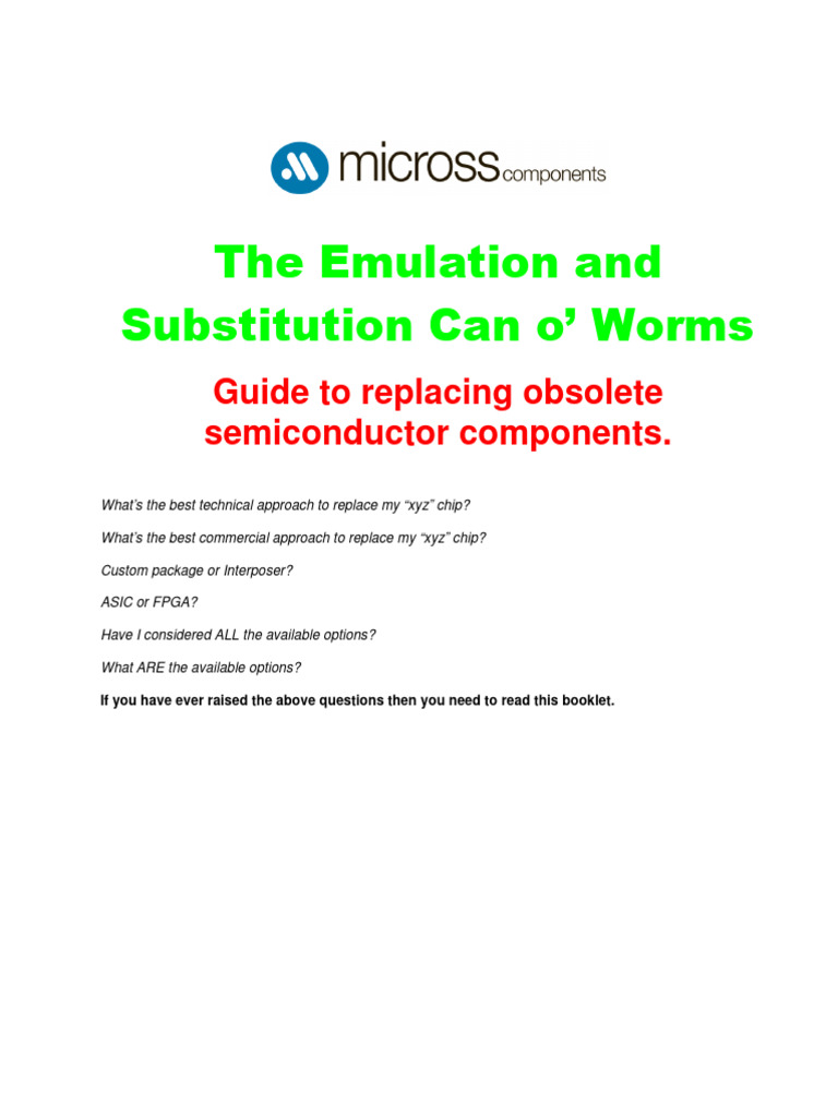Micross Technical Booklet-Emulation Can o Worms | PDF | Field Programmable Gate Array | Computer ...