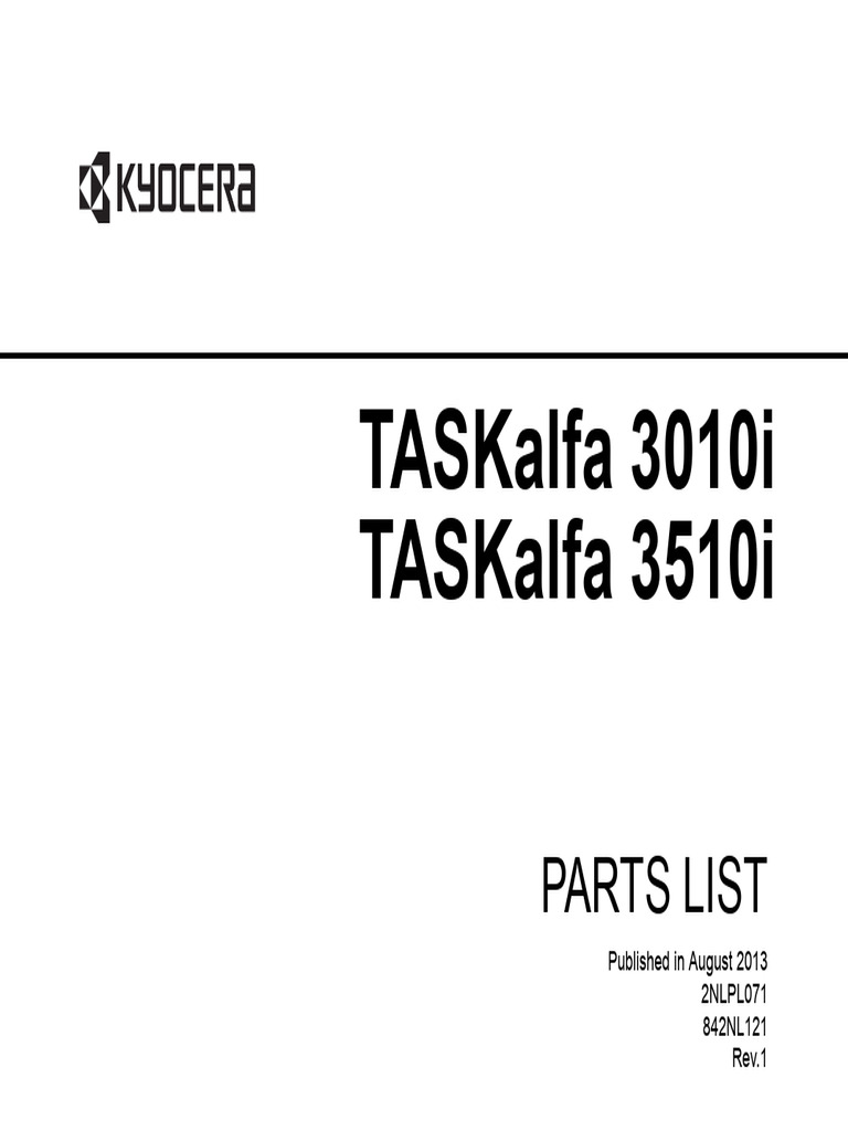 PL-3010 - 3510-Parts List-V01 | PDF | Equipment | Manufactured Goods