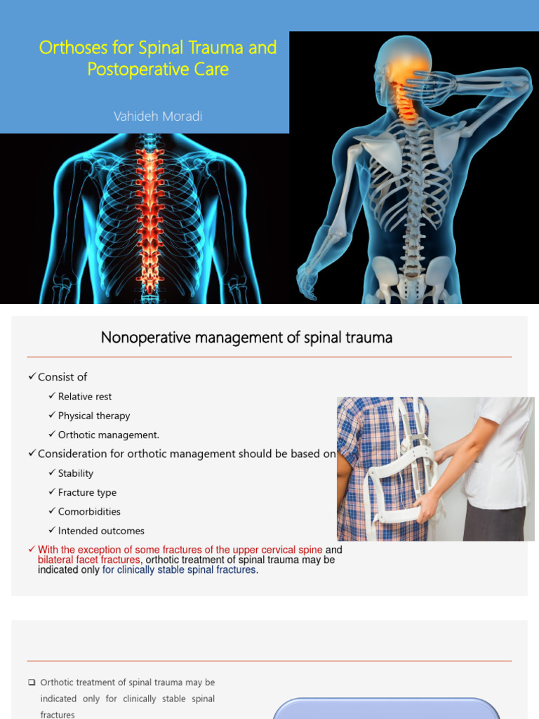 Orthoses For Spinal Trauma and Postoperative Care | PDF | Vertebral ...