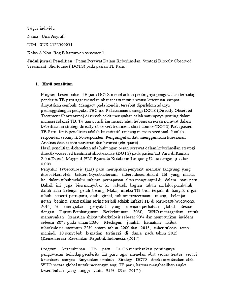 Telaah Jurnal Dan Peran Perawat | PDF