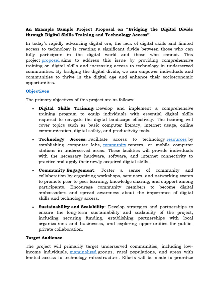 Youth Digital Skills Training Proposal | PDF | Internet | Community