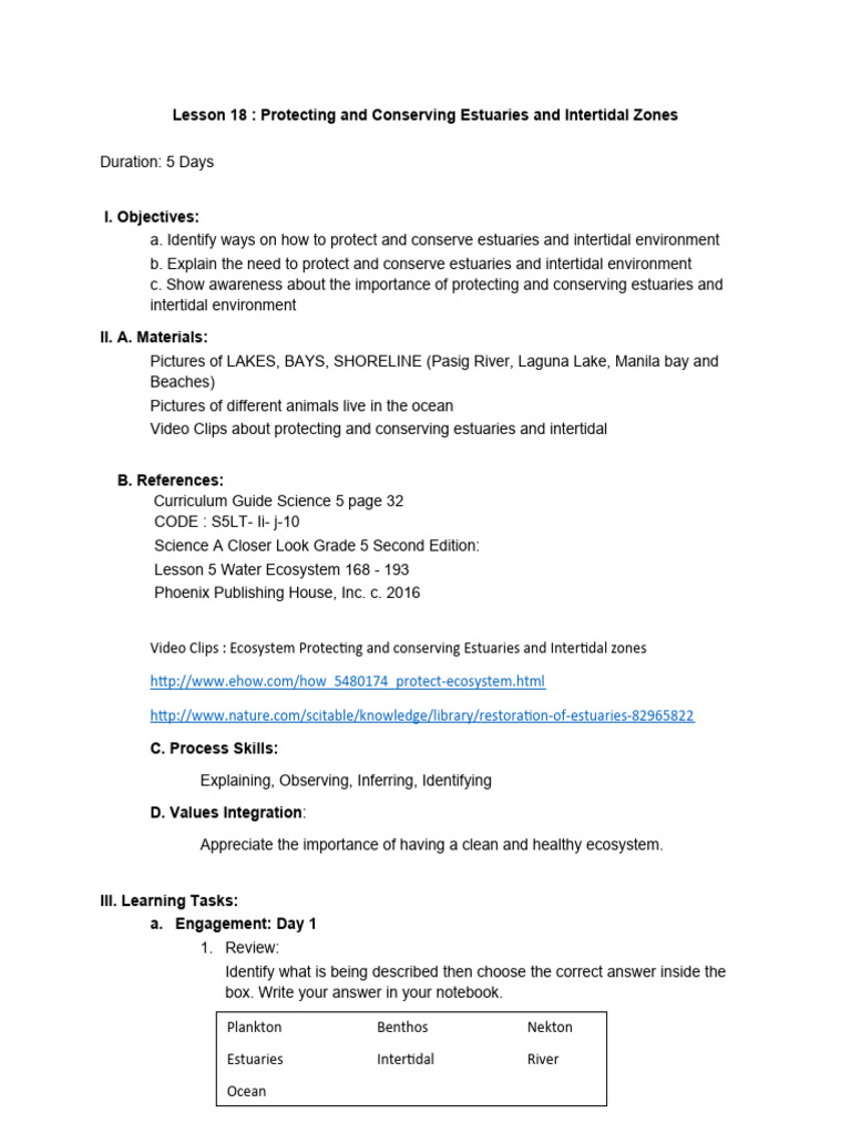 Protecting Estuaries for Grade 5 | PDF | Estuary | Natural Environment