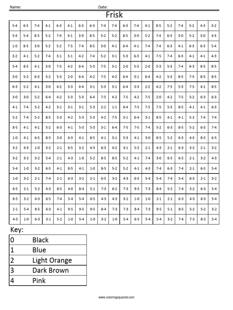 Frisk Undertale Coloring | PDF