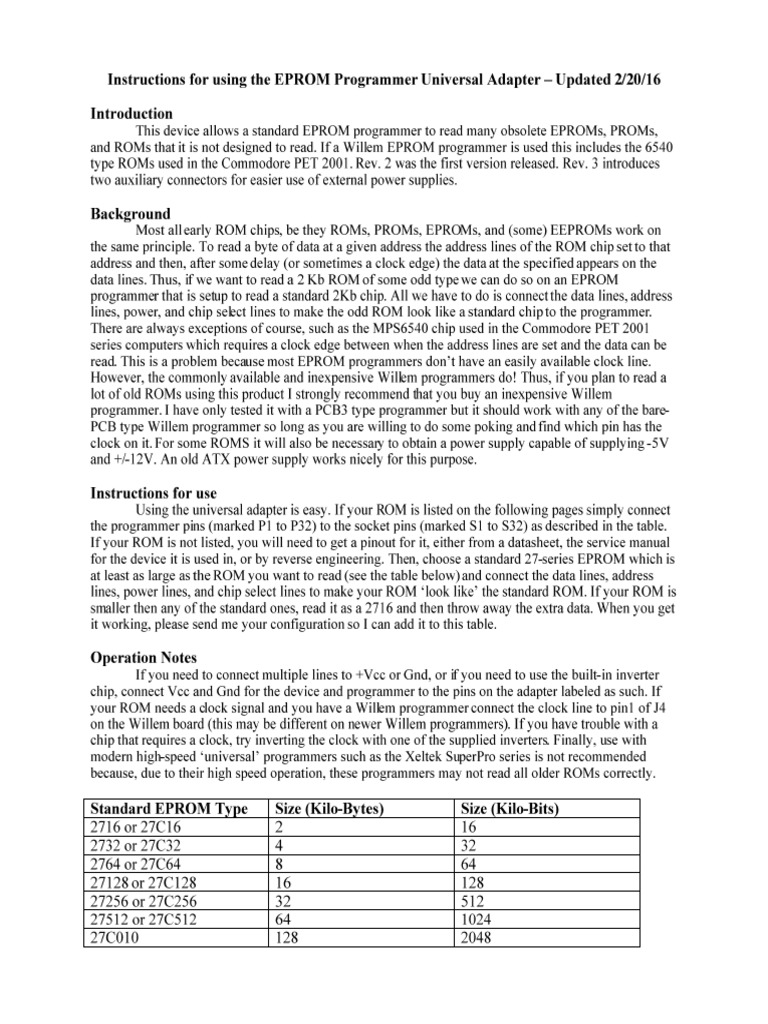Eprom Universal Adapter | PDF