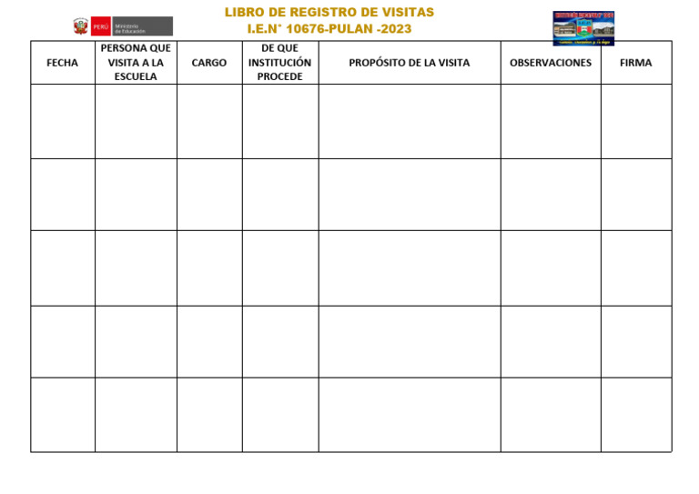 Libro de Registro de Visitas | PDF