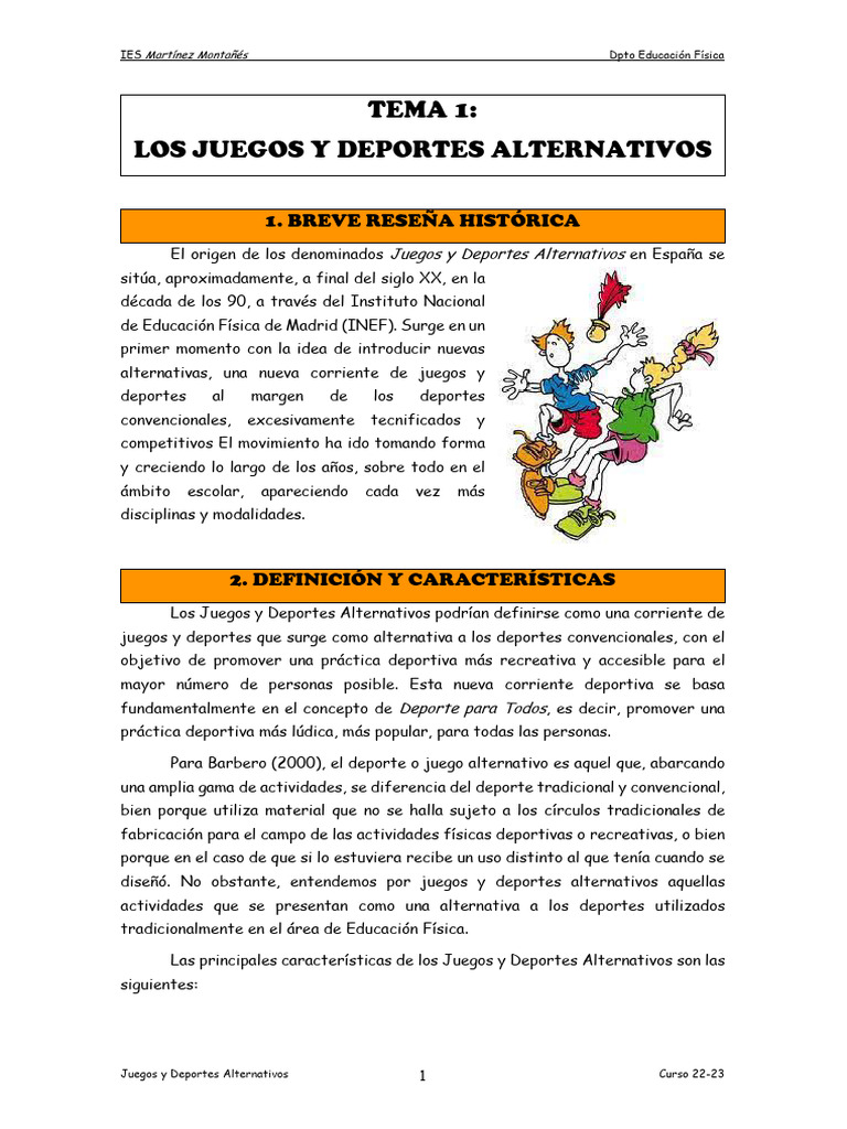 Juegos y Deportes Alternativos en Educación | PDF | Deportes ...