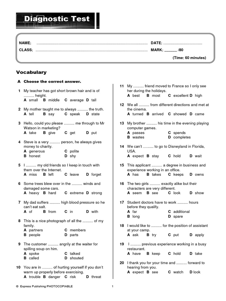 12 OnScreen B1plus Diagnostic Test | PDF