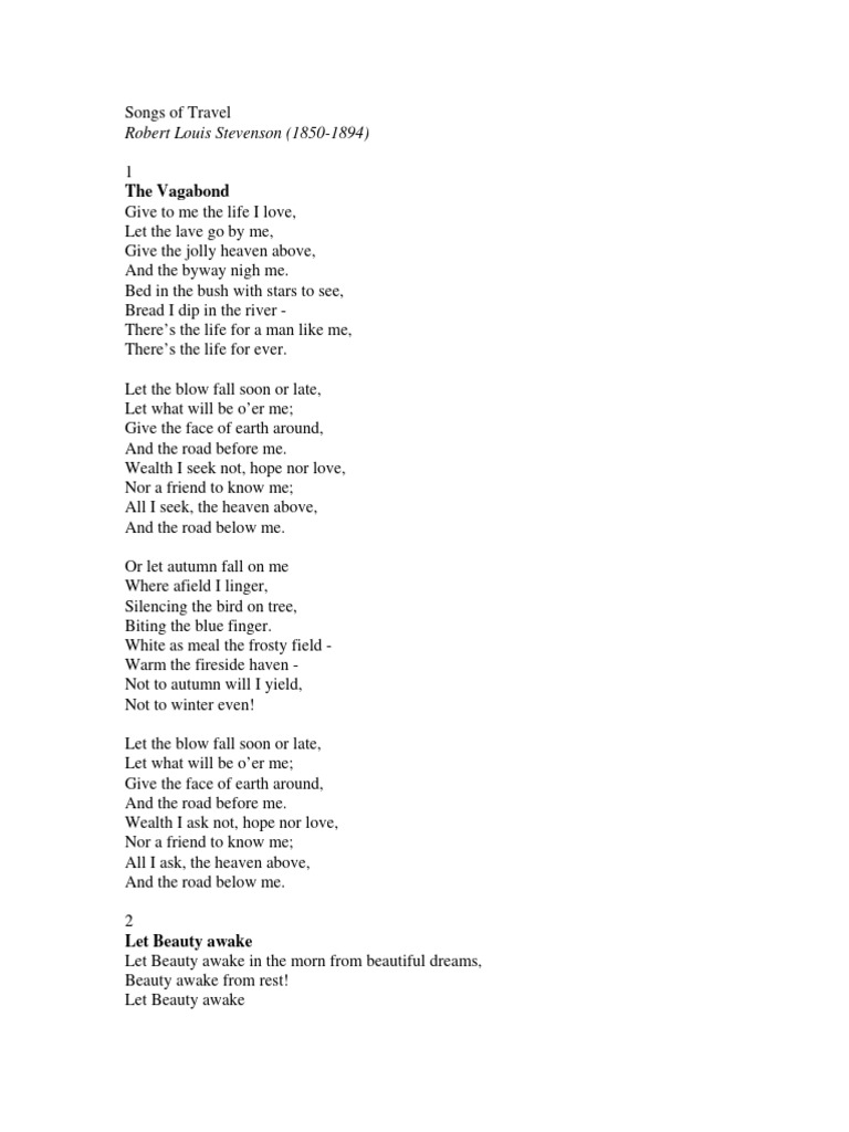 Songs of Travel Stevenson | PDF | Poetry