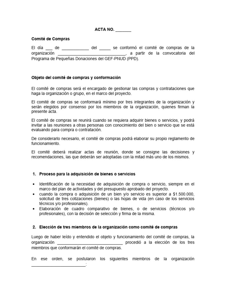 Acta Comite de Compras | PDF | Gobierno