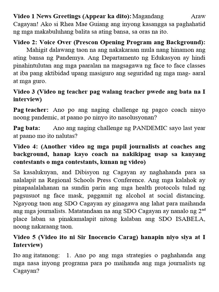 Script Mobile Journalism | PDF