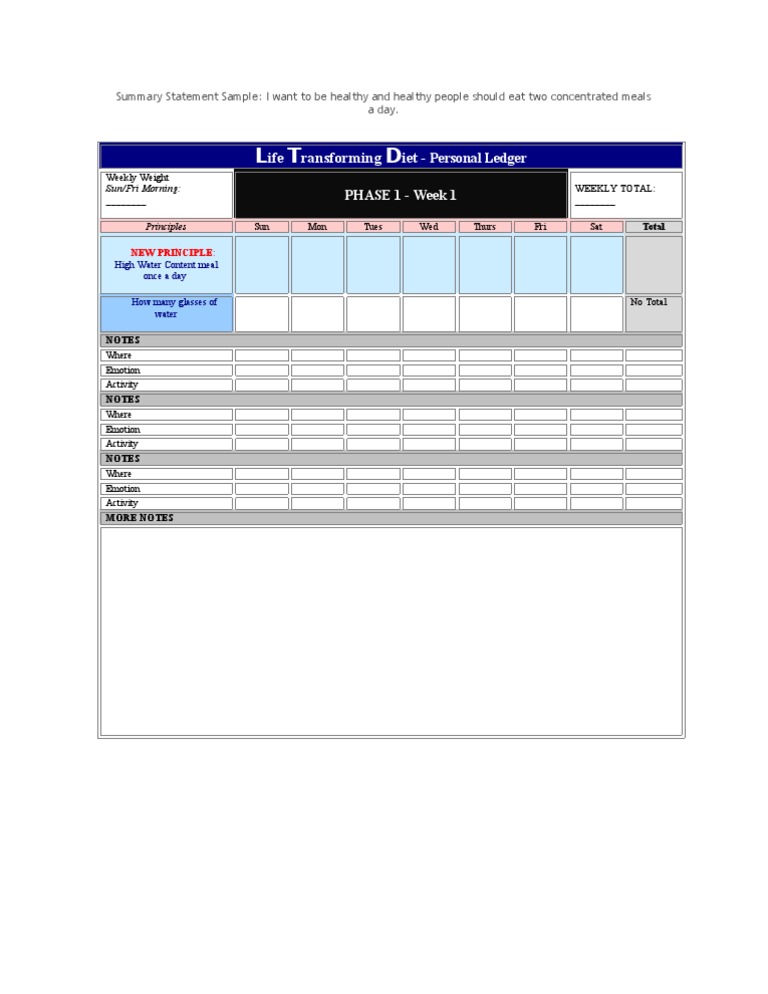 Weekly Health Meal Tracker Template | PDF | Lifestyle