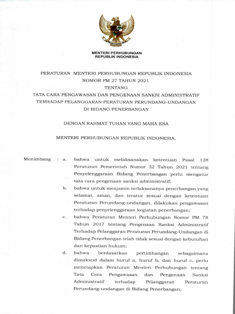 PM 27 Tahun 2021 | PDF