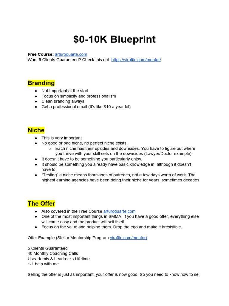 $0-10K Blueprint | PDF | Business