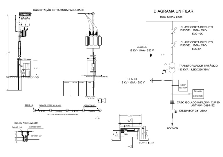 PROJETO SUBESTAÇÃO 150 KVA-Model | PDF