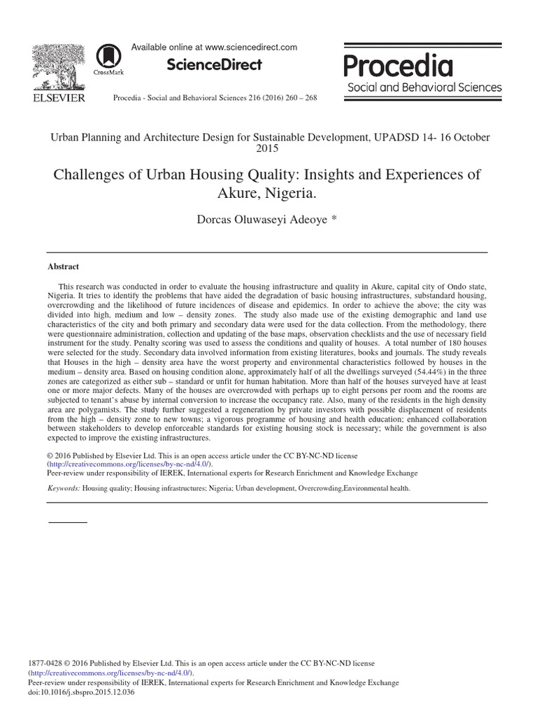 Challenges of Urban Housing Quality Insights A - 2016 - Procedia ...