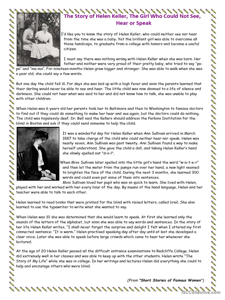 The Story Of Helen Kellar Pdf Helen Keller