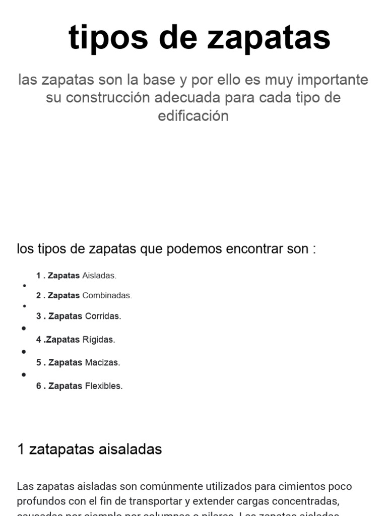 Tipos de Zapatas en Construcción | PDF | Tecnología | Historia