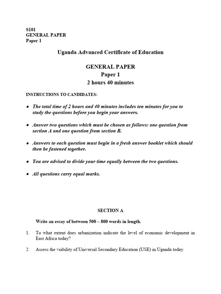 General Paper UACE | PDF | Atheism | Nothing