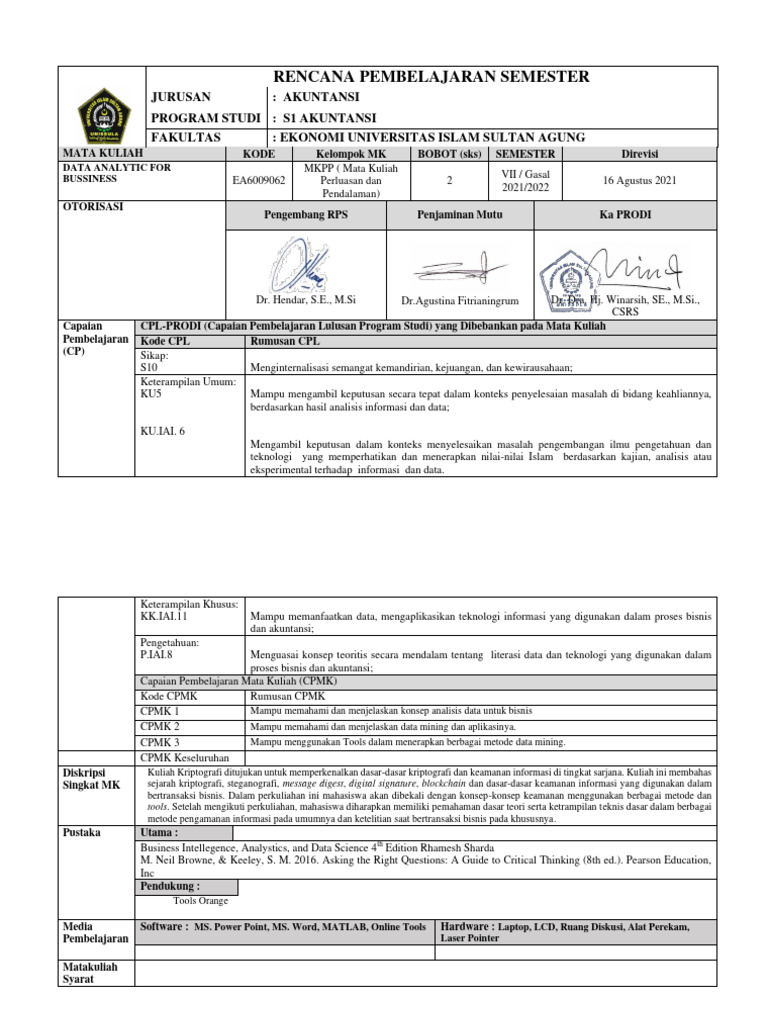 RPS - Data Analytic For Bussiness | PDF