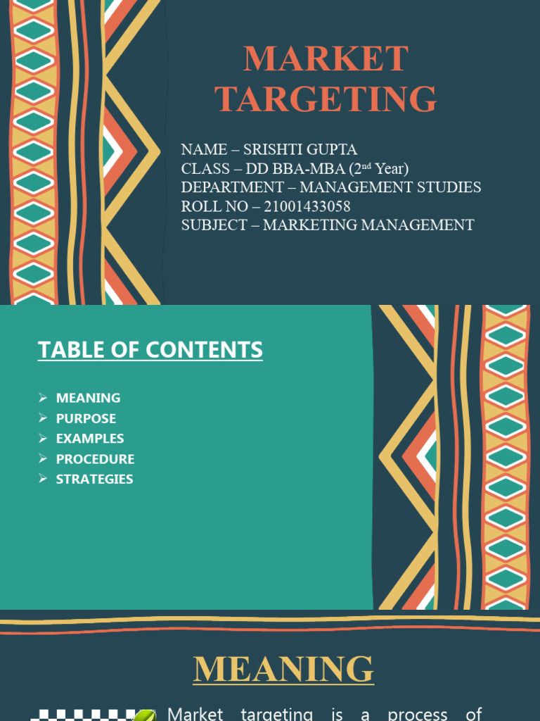 Market Targeting | PDF | Market (Economics) | Marketing Market Targeting | PDF | Market (Economics) | Marketing