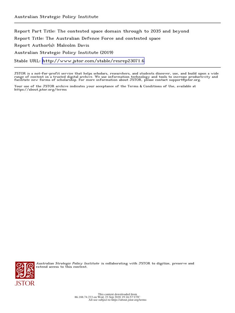 Contested Space Domain Through To 2035 and Beyond | PDF | Space Debris ...