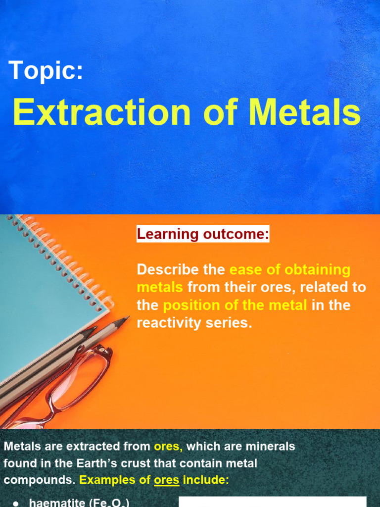 10.5 Extraction of Metals | PDF | Redox | Metals