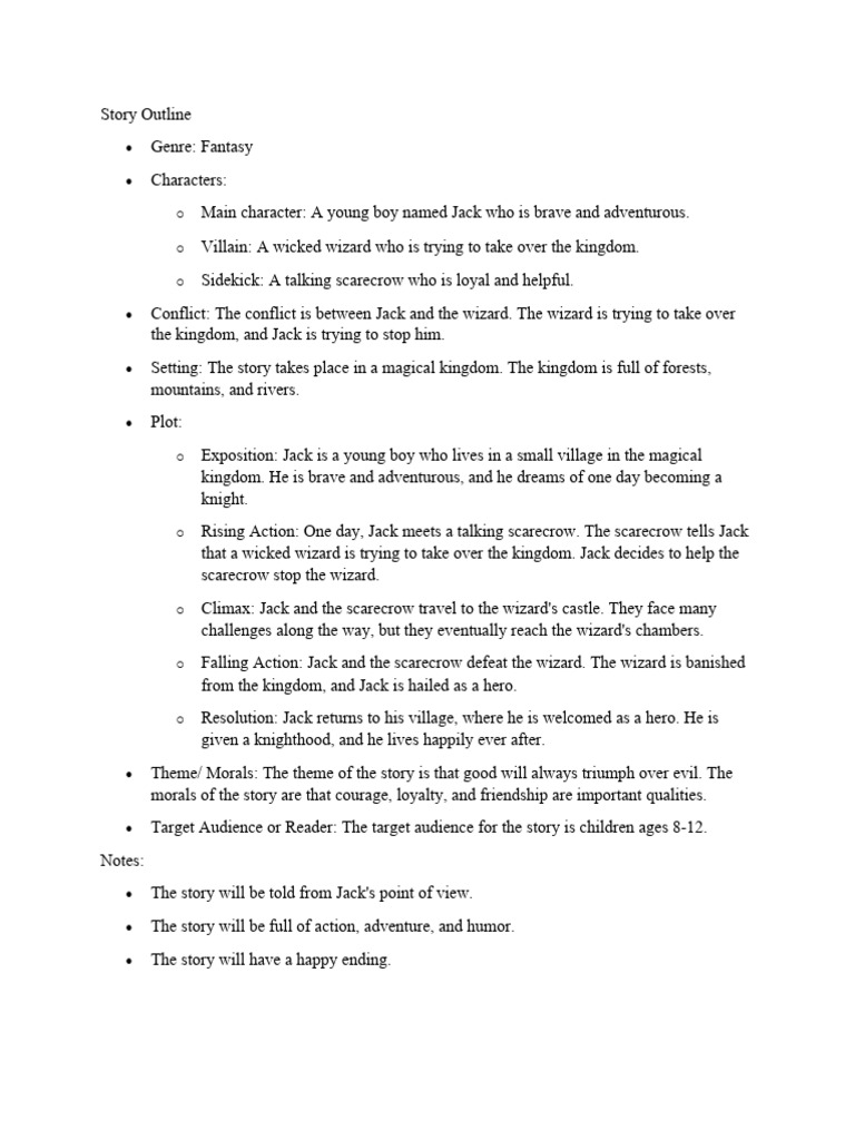Story Outline | PDF | Magician (Fantasy) | Wizard Of Oz (Character)