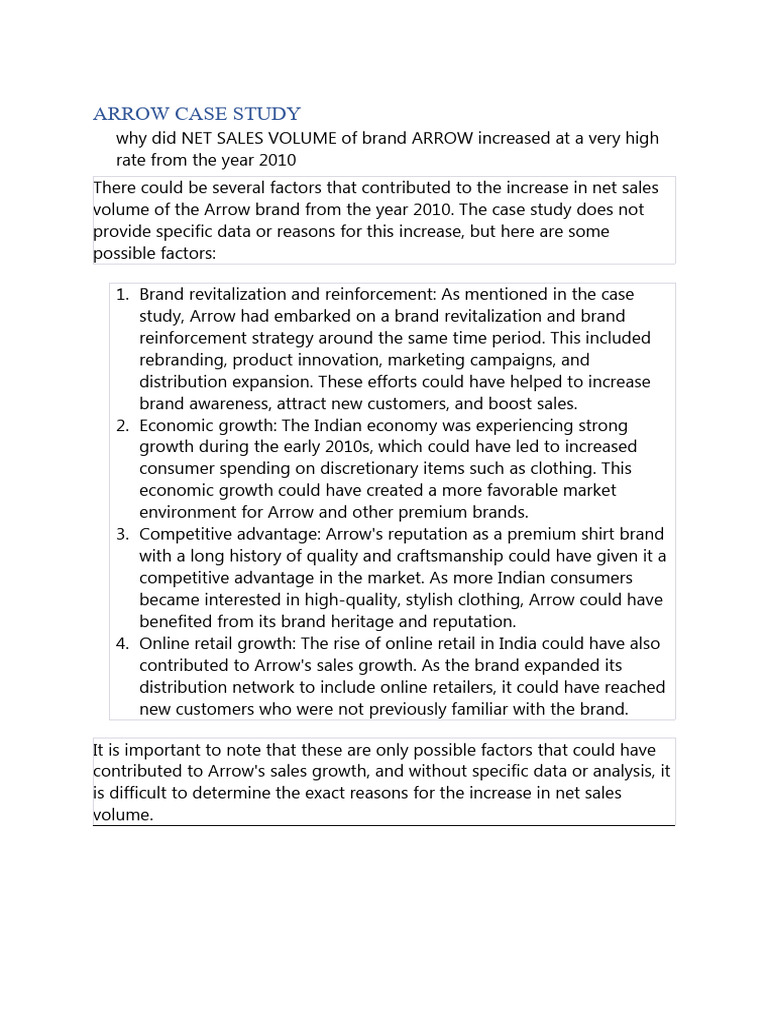 Arrow Case Study | PDF