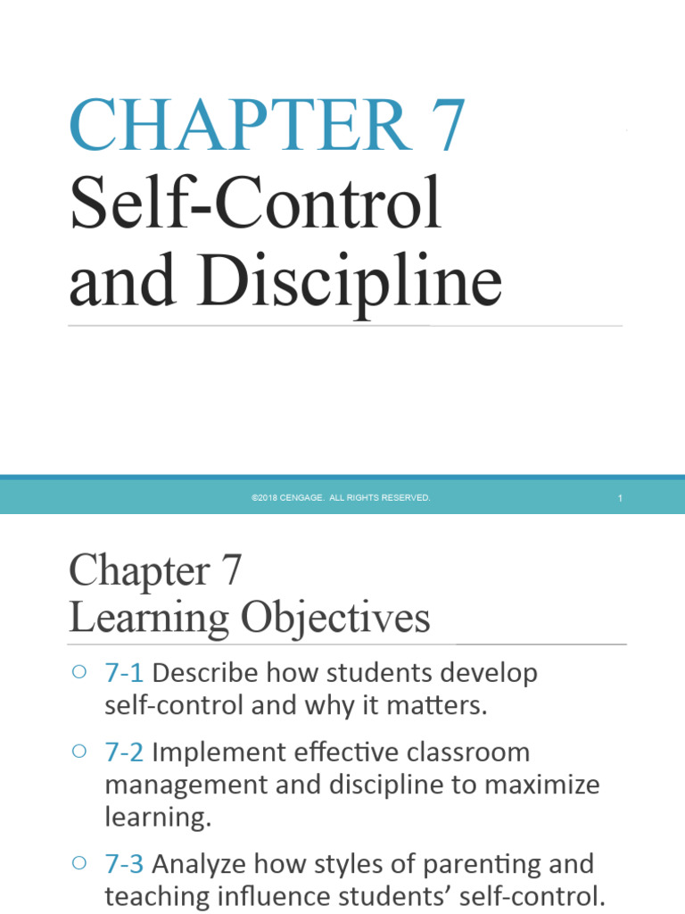 Bergin 3e PPT Ch07 Final | PDF | Classroom Management | Disciplines