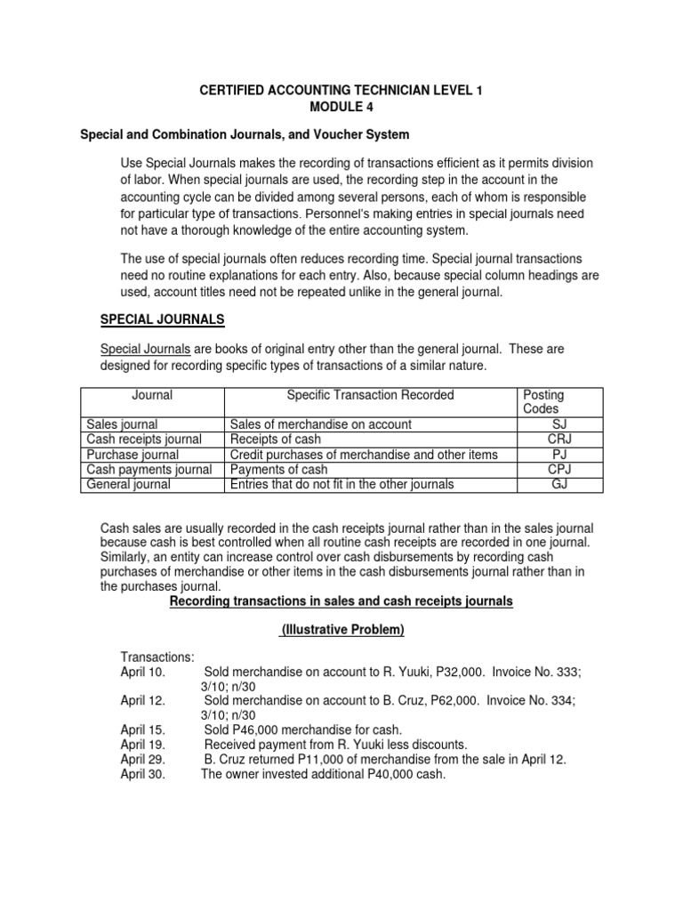 Sas Certified Accounting Technician Level 1 Module 4 | PDF | Debits And ...
