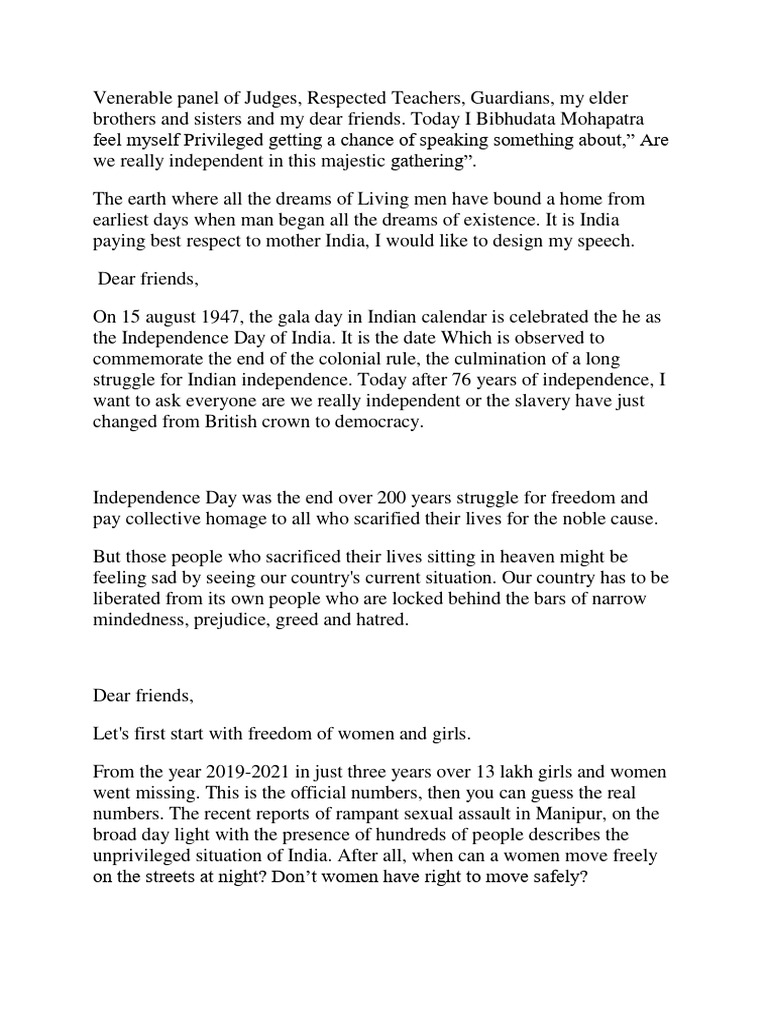 Speech | PDF | Human Rights | Crimes