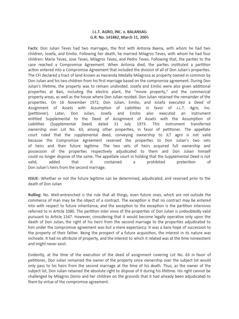 Case Digest | PDF | Inheritance | Deed