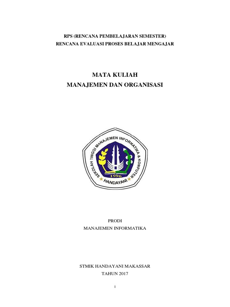 RPS Manajemen Dan Organisasi | PDF