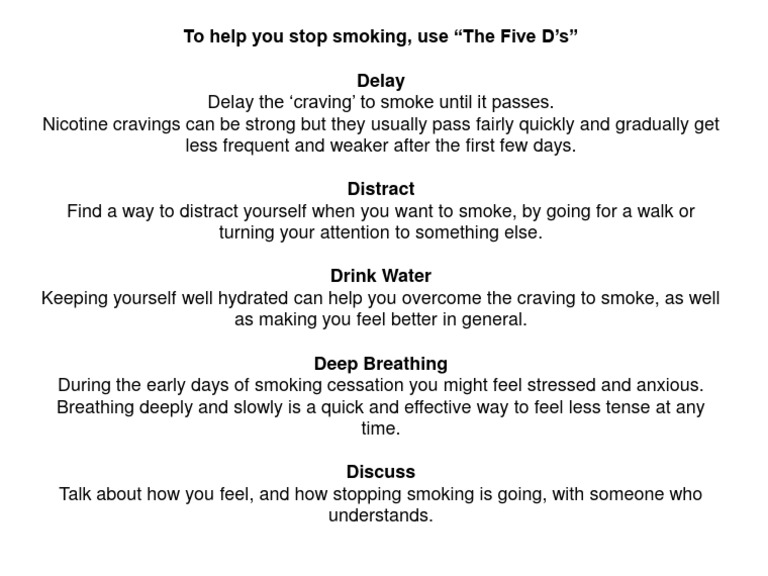 Five D's for Smoking Cessation | PDF
