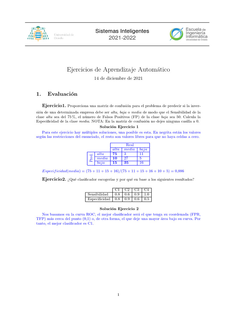Ejercicios de Aprendizaje Automático | PDF | Máquinas de vectores soporte | Validación Cruzada ...