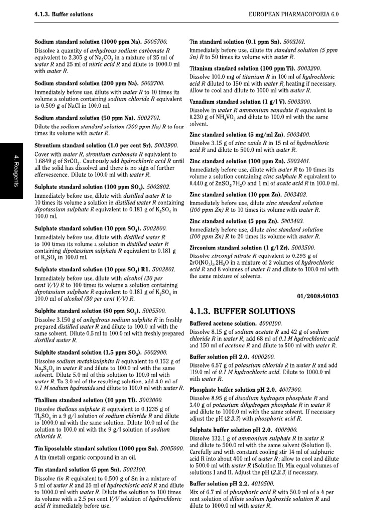European Pharmacopoeia Buffer Solution | PDF