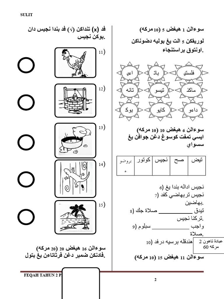 Kertas Soalan Ibadah Tahun 2 (Sem 2) Terkini | PDF
