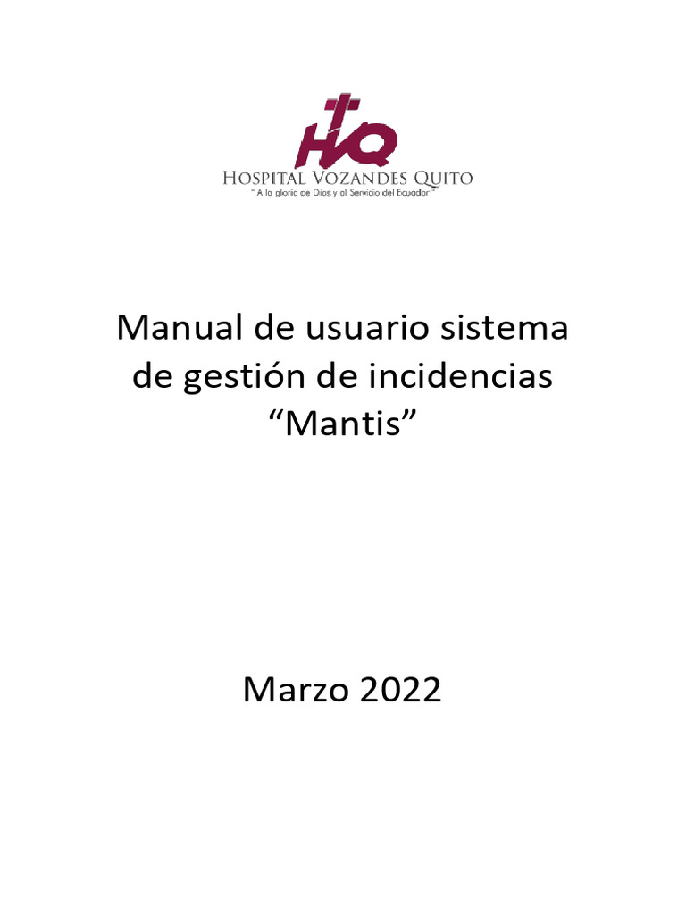 Manual de Mantis: Gestión de Incidencias | PDF | Contraseña | Ingeniería de software