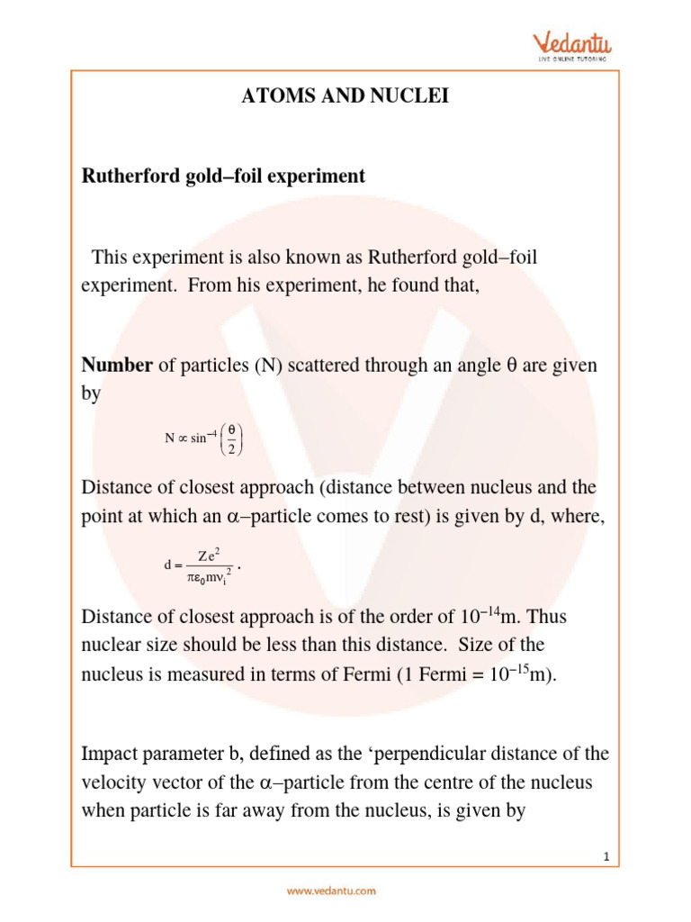 JEE Main 2023-24 Atoms and Nuclei Revision Notes - Free PDF Download ...