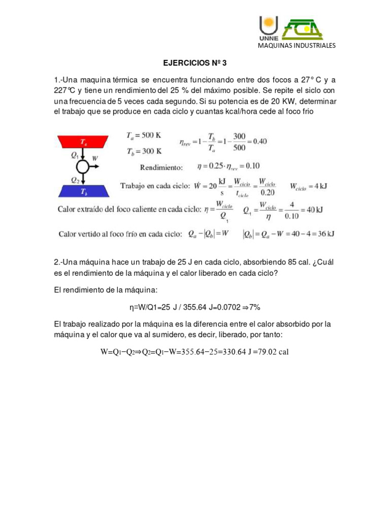 EJERCICIOS Maquinas Industriales Resueltos 2 | PDF | Bomba de calor | Temperatura