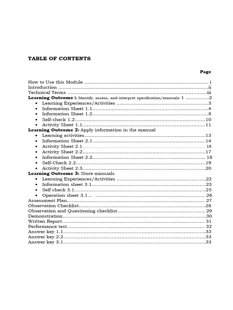 Y2 - Module 4 - Observing Procedure, Specification and Manual of Instructions | Download Free ...