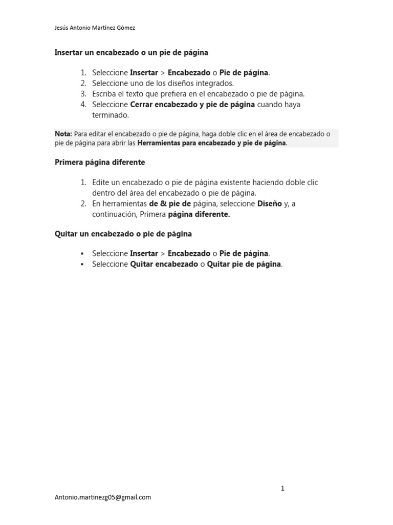 Como Insertar Encabezados y Pie de Pagina en Word | PDF | Computadoras Como Insertar Encabezados y Pie de Pagina en Word | PDF | Computadoras