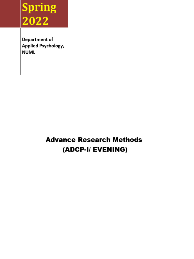 Advance Research Methods Outline ADCP-I Evening | PDF | Methodology ...