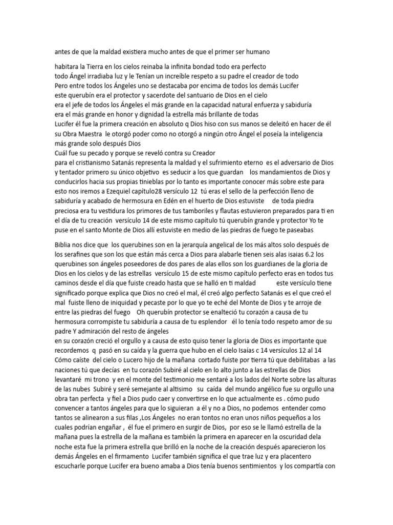 La Caida de Lucifer | PDF | Satán | Dios La Caida de Lucifer | PDF | Satán | Dios