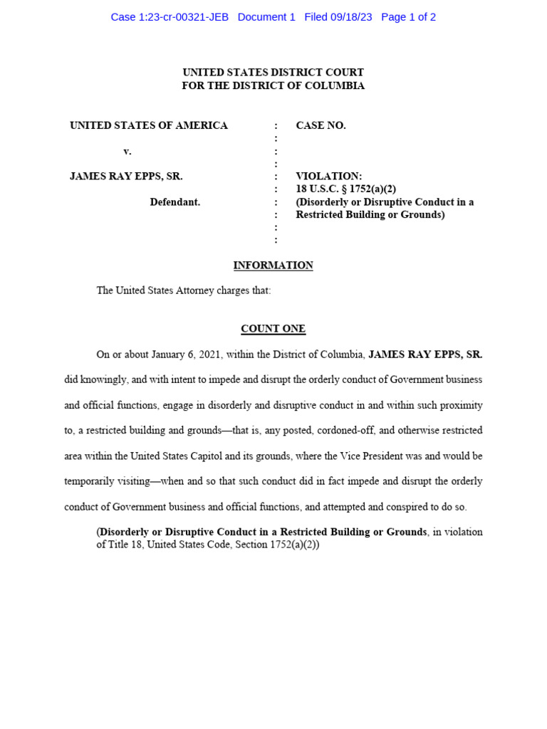 Ray Epps Charging Docs | PDF | Federal Government Of The United States ...