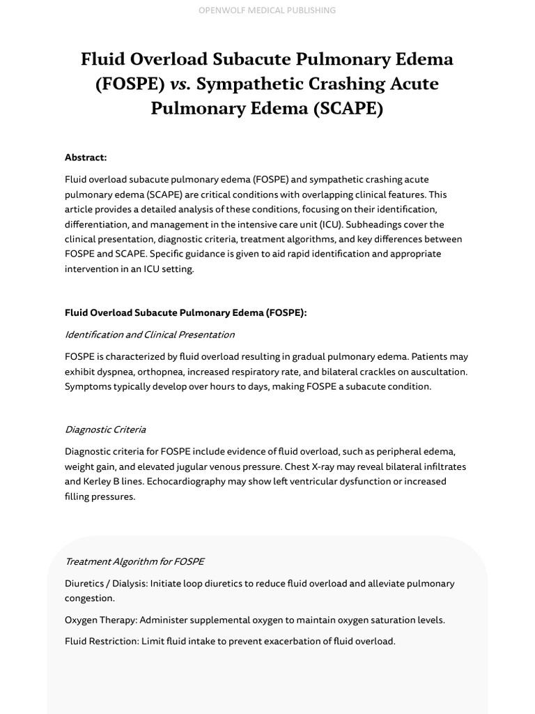 Scape Vs Fospe | PDF | Clinical Medicine | Medical Specialties