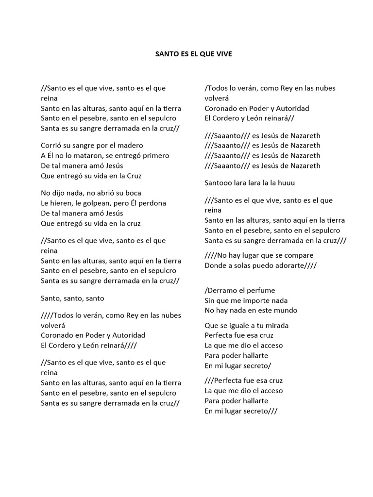 Santo Es El Que Vive | PDF