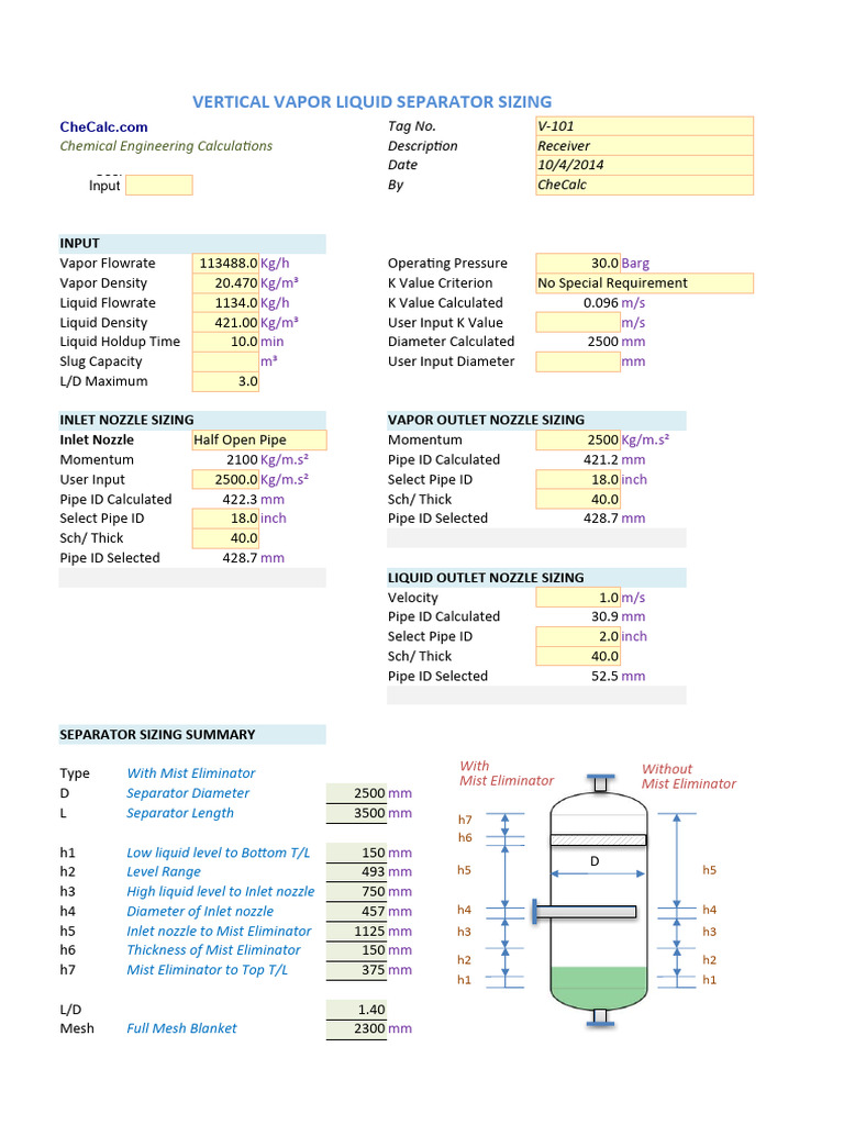 Vertical Separator Sizing | PDF | Pipe (Fluid Conveyance) | Transparent ...
