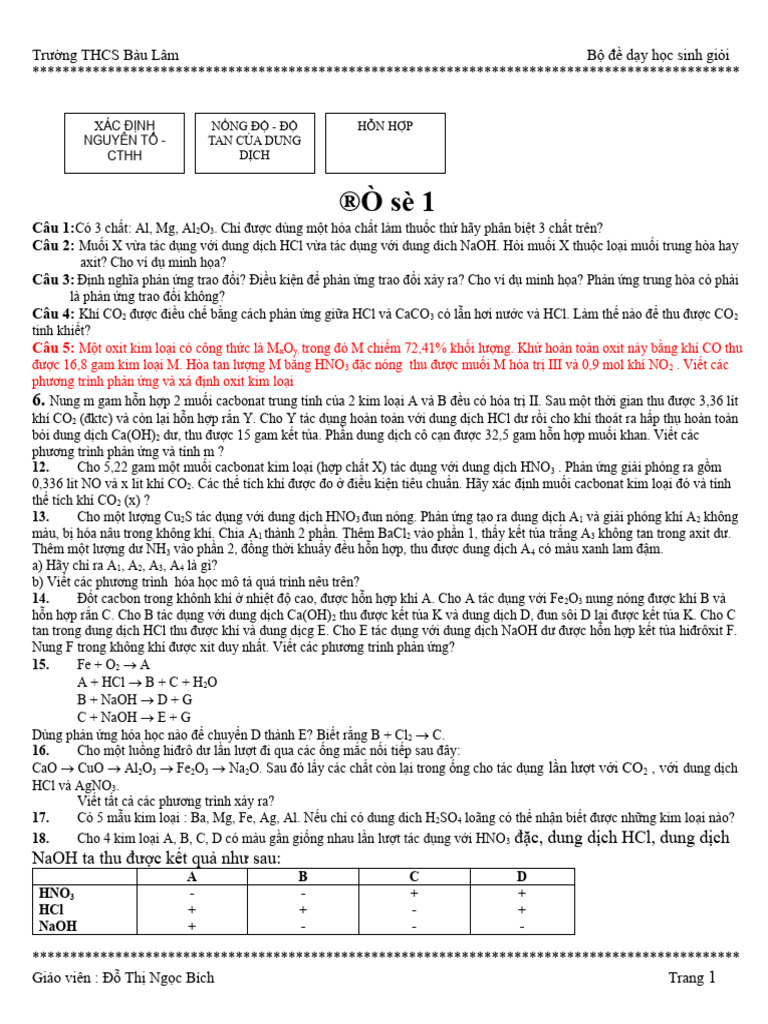 100 de Thi HSG Hoa 9 | PDF