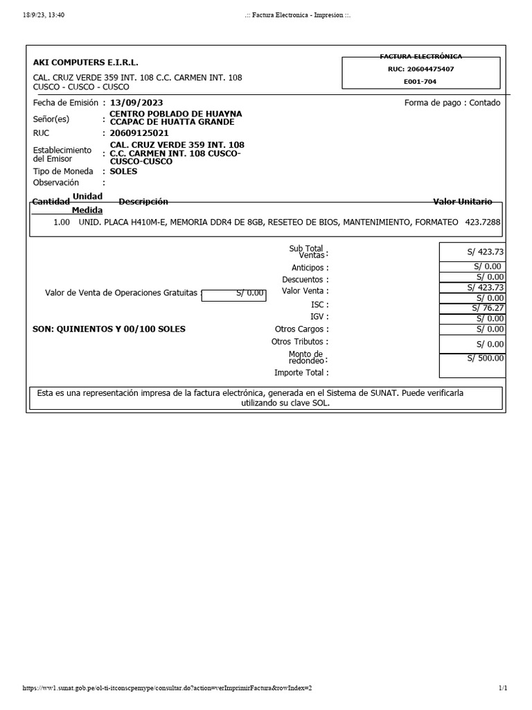 Factura de Memoria | Descargar gratis PDF | Pagos | Tecnología bancaria